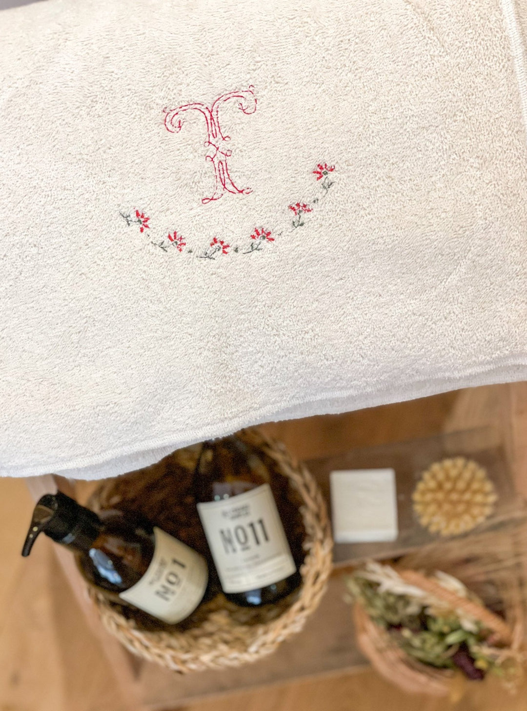 Embroidered bath towels store